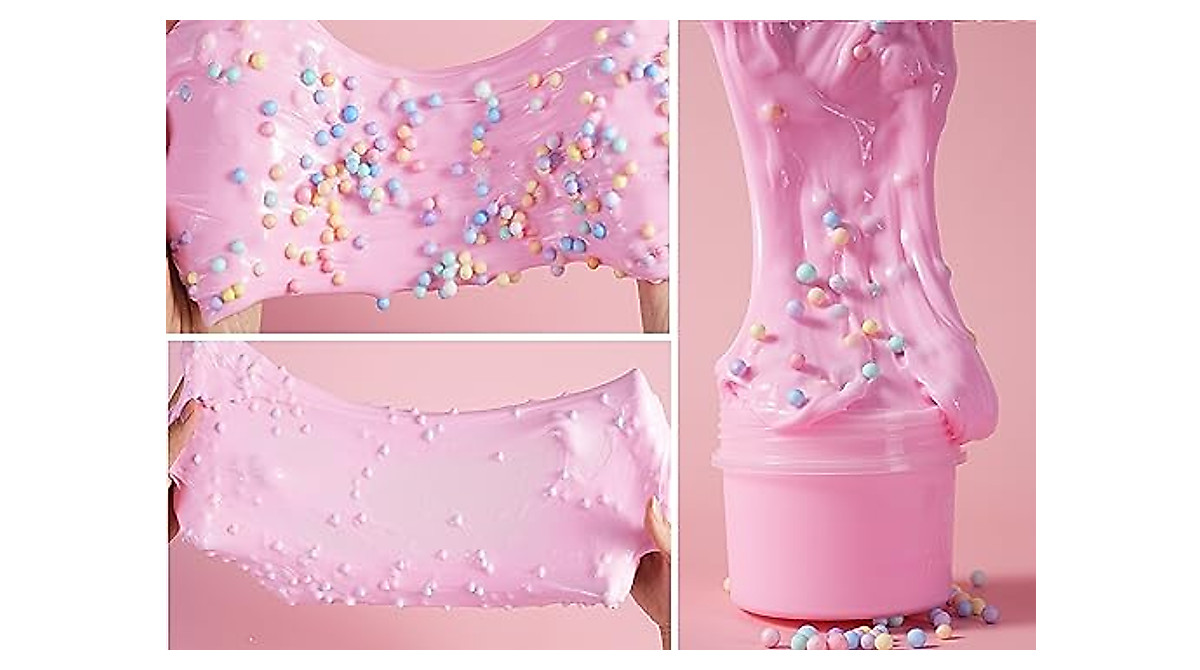 Fun Pink Slime Kit for Kids - 3 Unique Textures