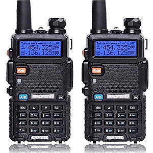 Baofeng UV-5R Ham Dual Band Two Way Radio 144-148/420-450Mhz,Nicama Walkie Talkie 1800mAh Li-ion Battery (2 Pack)