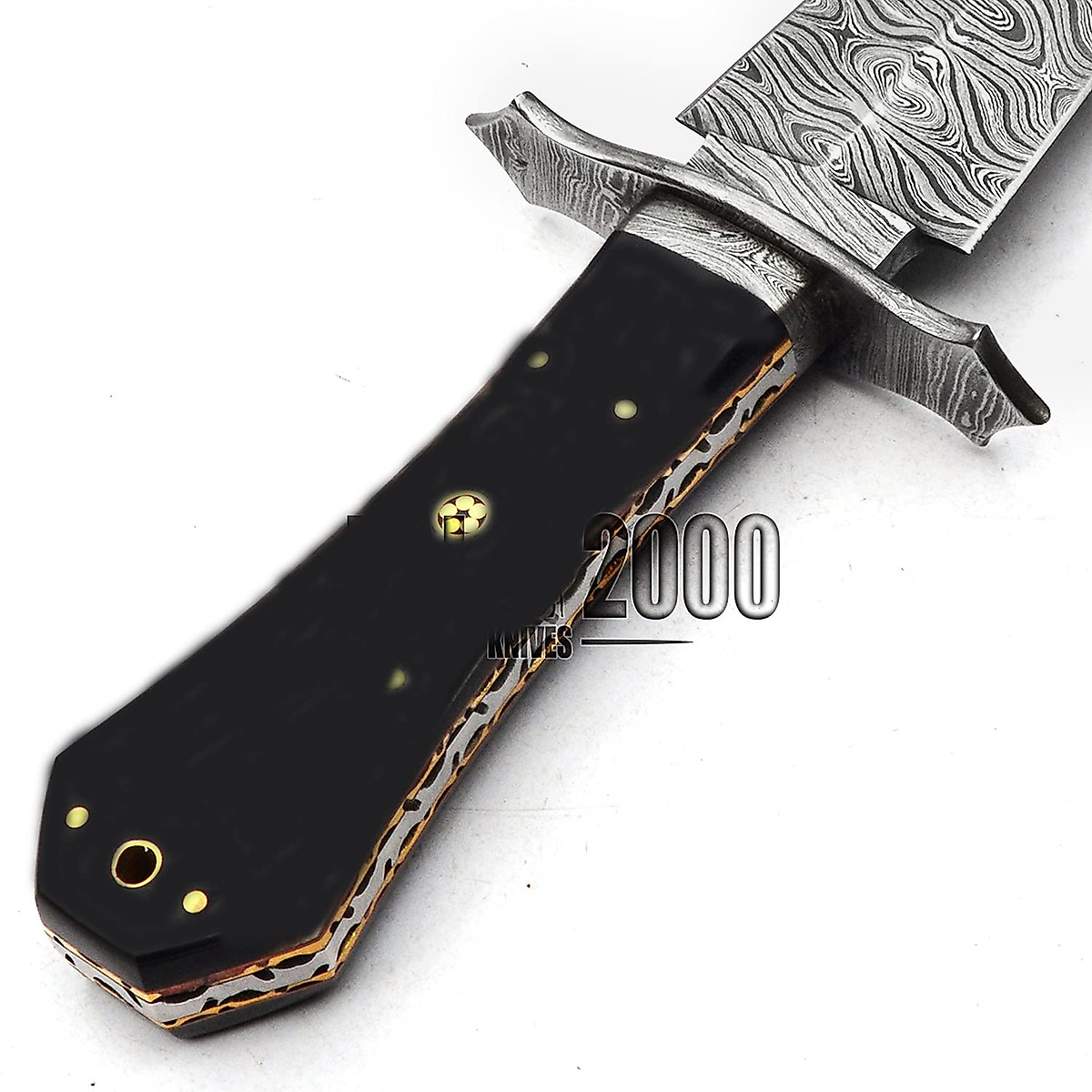 PAL 2000 KNIVES DAG-9723 Custom Handmade Damascus Steel Knife With Leather Sheath