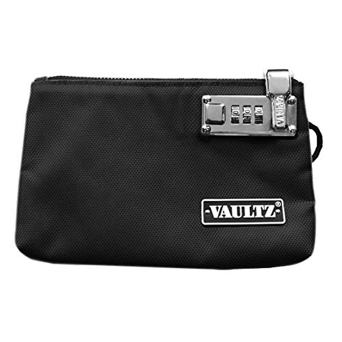 Vaultz Money Bag with Lock - 5 x 8 Inches, Men & Women's Locking Accessories Pouch for Cash, Bank Deposits, Wallet, Medicine, Phone and Credit Cards - Black