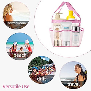 Mesh Shower Caddy Portable,Shower Tote,8 Pockets College Shower Caddy Shower Bag for Bathroom Dorm Gym Travel