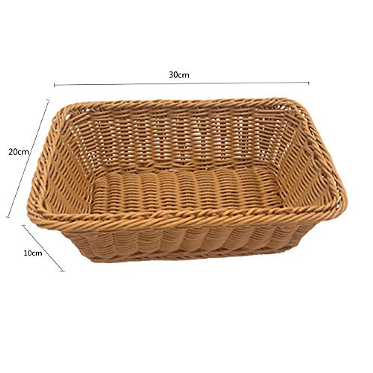 Teng Lang 12" Wicker Bread Basket, Woven Tabletop Food Fruit Vegetables Serving, Restaurant Serving Basket (12X8X4 inch)