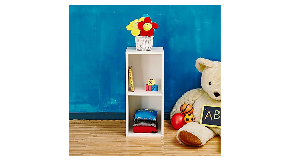 Way Basics 2-Shelf Bookcase | Tool-Free Under Desk Organizer
