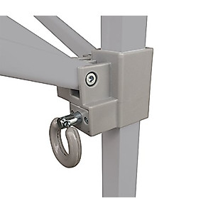 E-Z UP Ambassador Instant Shelter Canopy, 10' x 10', Roller Bag and 4 Piece Spike Set, White Slate