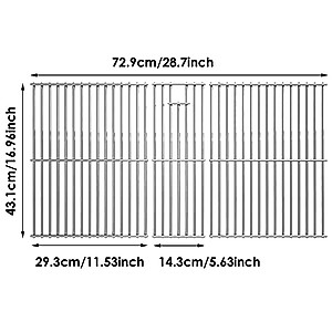 Uniflasy Cooking Grates Burner Heat Plate Ignitor Wire Ignition for Nexgrill 720-0882A Evolution Infrared Plus 5-Burner Stainless Steel Gas Grills Replacement Parts Cooking Grids with Side Burner