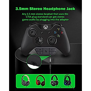 OLCLSS Stereo Headset Adapter, Xbox Controller Adapter Xbox Mic Adapter for Xbox One/One S/X/Elite 1/ Elite2/ Series S/X Controller-Adjust Audio Balance (Game Sound & Voice Chat)-Low Latency
