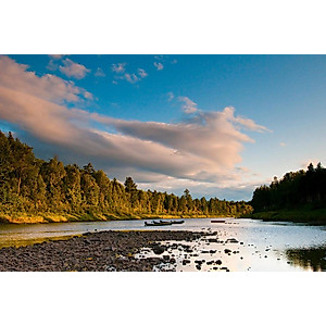 Laminated Scenic Miramichi River New Brunswick Canada Photo Photograph Poster Dry Erase Wall Art 24x16