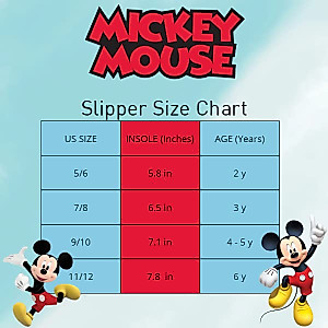 Disney Boys' Mickey Mouse Slippers – 3D Head Plush Sock Top Slippers (Toddler/Boy), Size 11-12 Little Kid, Mickey Mouse