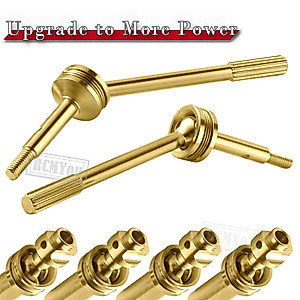 RC Stainless Steel Drive Shaft CVD Upgrades Part for 1/10 Slash VXL 4X4,Rustler VXL 4X4,Stampede VXL 4X4,Hoss VXL 4X4 4WD,4PCS Front Rear #45 Axles with Hex,Gold
