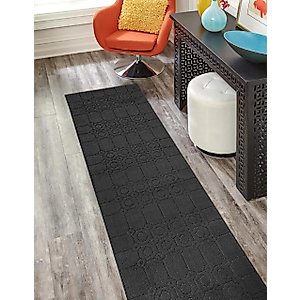 Kitchen Mat,Non Skid Washable Carpet Runner Rug for Narrow Galley Peninsula U L Shaped Small Kitchen Floor, Tribal Mayan Style 24.5 in x 5 ft