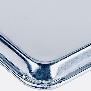 Full Size 18 Gauge Sheet Baking Pan, Wire in Rim Aluminum Bun Pan, Professional, Commercial, and Industrial Grade Pan by Tezzorio