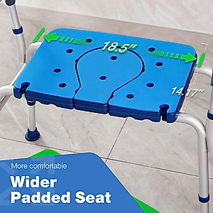 GreenChief 2 in 1 Heavy Duty Shower Chair 700lbs, Bariatric Bath Bench with Cutout Seat & GreenChief Toilet Safety Rail, Medical Bathroom Safety Frame for Elderly, Handicap and Disabled