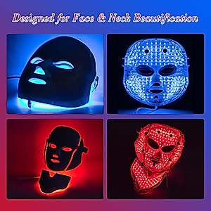 Led Face Mask, Farsaw 7 Colors Led Light Mask Beauty Machine