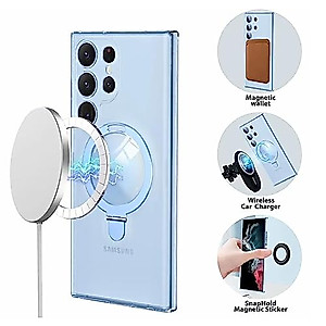 Fair-Minded Phone Case for Samsung Galaxy S23 Ultra, with Ring Kickstand, Magnetic, Shockproof Clear