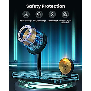 Wireless Charger for Magsafe, GEEKERA 3 in 1 Magnetic Wireless Charging Station for iPhone 14/13/12/Pro/Max/mini, Apple Watch 8/7/6/5/4/3/2/SE/Ultra, AirPods 3/2/Pro with QC 3.0 18W Adapter, Black