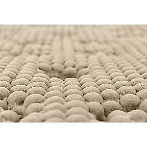 Splash Home Deluxe Softee Bathtub Mat, Non-Slip Extra-Long Shower Mat with 58 Suction Cups and Drain Holes Bath Mat for Tub, 36 L x 17 W, Machine Washable, PVC Foam - Taupe, Twin XL