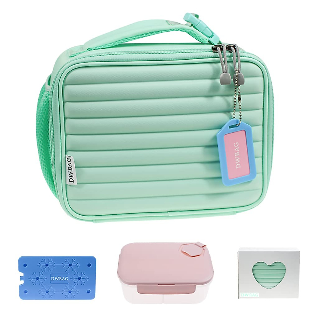 DWBAG Insulated Lunch Bag for Women/Men - Reusable Lunch Box for Office Work Picnic Beach - Leakproof Cooler Bag Freezable Lunch Bag for Adult - Pink