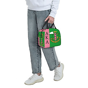 Sorority Gifts Lunch Bags Insulated Lunch Box Portable Foldable Lunch Bags Adult Reusable Lunch Tote Bag For Work Picnic Travel Camping Totes Bag Paraphernalia Bag(Pink-2)