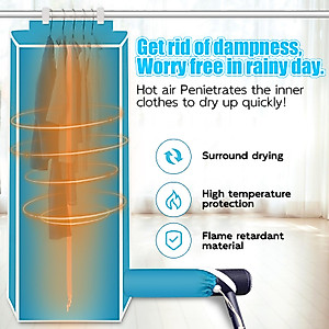 BobBros Portable Clothes Dryer Bag, Fast Drying Solution for Travel, Hotel, Apartment, and Dorms, Foldable & Water Resistant, Lightweight Quick Drying Bag (Without Dryer)