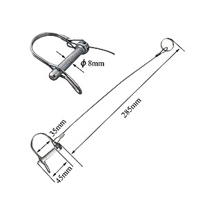 HILILON 5PCS Trailer Coupler Pin, 5/16-Inch Diameter x 1-3/4-Inch Long Prevents Loss, Plastic Coating Tether, Length 11-1/2" with Steel Quick Release Ring