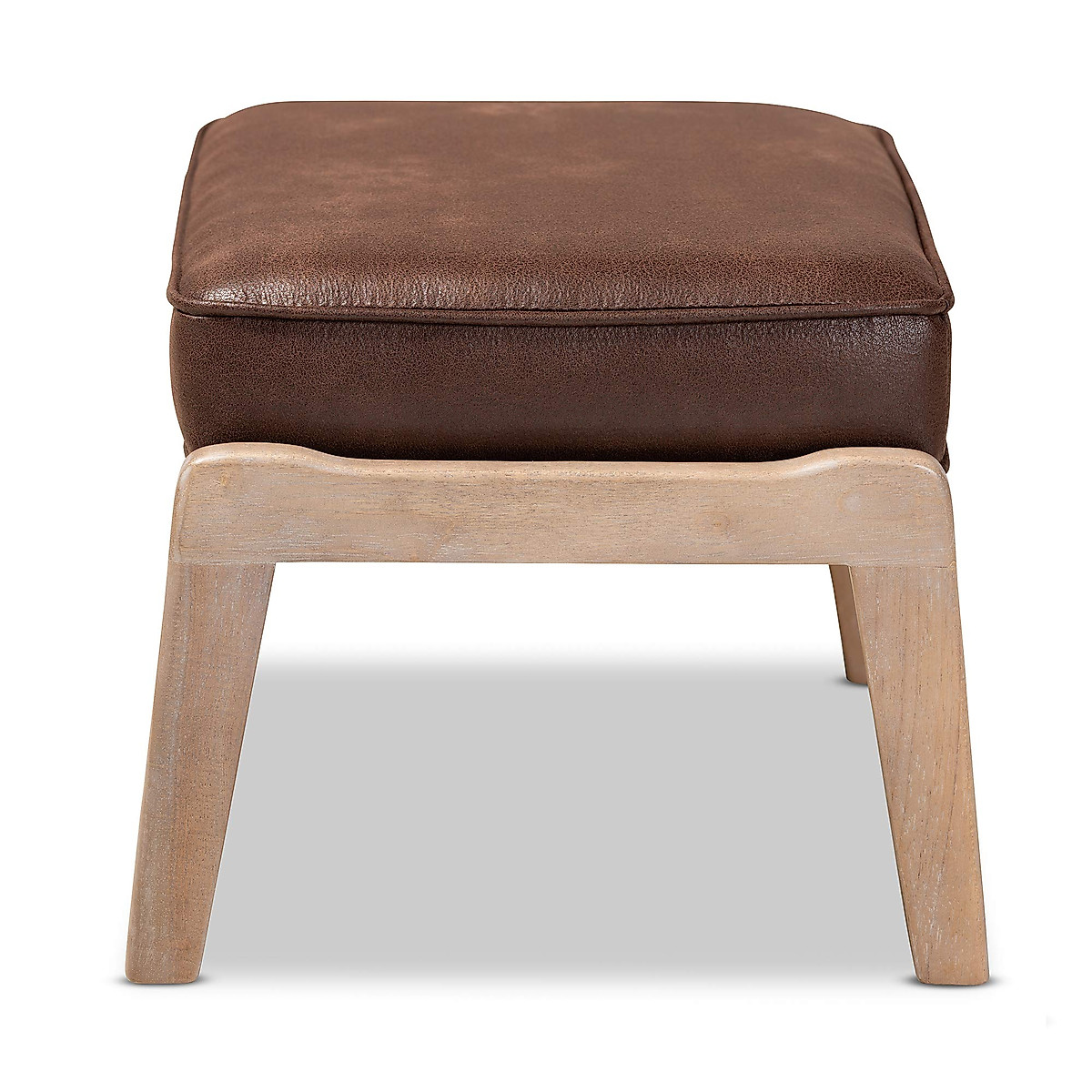 Baxton Studio Ottomans, Dark Brown/Antique Oak