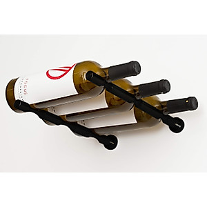 VintageView Vino Pins - 3 Bottle Wall Mounted Wine Bottle Rack (Anodized Black) - Stylish Modern Wine Storage with Label Forward Design