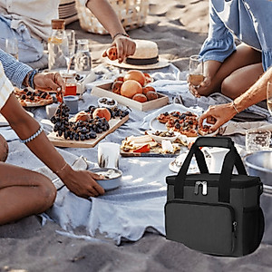 Deosk Lunch Box for Men/Women,Insulated Lunch Bag Cooler Bag,Leak-Proof Large Beach Cooler Adult Lunch Box for Work/Picnic/Travel(M-charcoal)