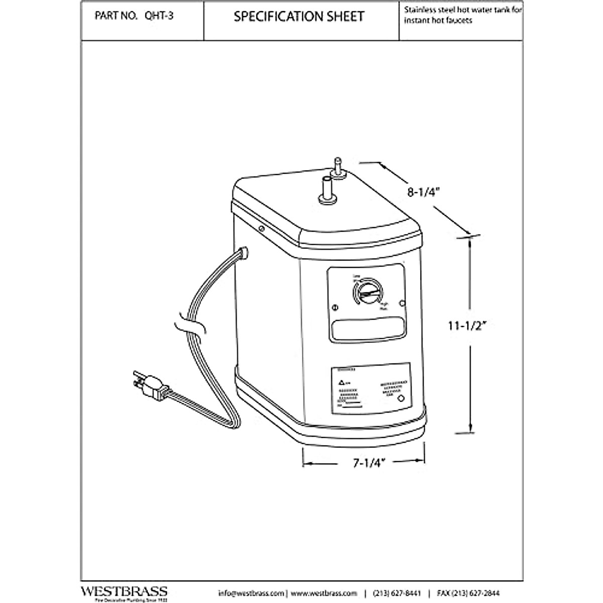 Westbrass D262HFP-12 Docalorah 10" 2-Handle Hot and Cold Water Dispenser Faucet with Instant Hot Water Tank System, Oil Rubbed Bronze