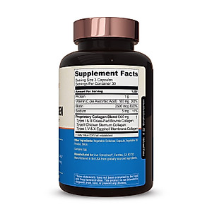 Live Conscious Beyond Collagen Multi Collagen Capsules - Types I, II, III, V & X | Hydrolyzed Blend with Biotin & Vitamin C for Hair, Skin, Nails 90 Capsules (2-Pack)