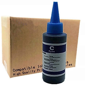 Printer Ink Dye Ink Black/Cyan/Magenta/Yellow Universal Refill Ink Kits Suit for Eposn for Canon for HP for Brother for Lexmark for Samsung for Dell for Kodak All Inkjet Printer (100ml 1Set 1Black)