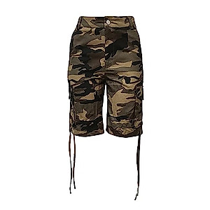 booty shorts for women sexy slutty butt lift Womens Bermuda 7" Shorts Camo Print Elastic Waist Pocketed Casual Shorts Summer Fashion Workout Cargo Shorts for Ladies Army Green 2XL