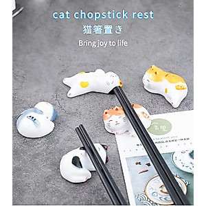 STJDM APULM Cat chopstick holder Lucky cat Lucky cat Penrest chopstick holder Cat chopstick pillow Ceramic cute decoration Ideal for taverns, family dining tables, living rooms