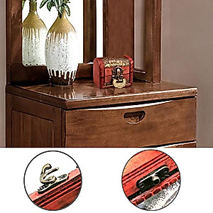 Markeny 4 Styles Pattern Wooden Rings Case Box Little Treasure Chest Vintage Handmade Box with Mini Metal Lock for Storing Jewelry Treasure Pearl