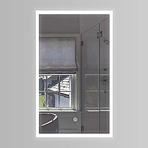 Seenvlog Bathroom Medicine Cabinet with Lights, 15.7" x 27.5" LED Mirror Cabinet, 3-Color Temp, Black Bathroom Storage Cabinet Anti-Fog, Wall Mount