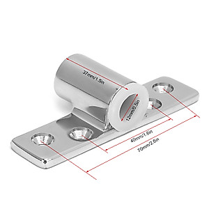 Oarlock Sockets Pair Marine Oarlock Bracket 316 Stainless Steel Side Mounted Mirror Polish Finish for 1/2in Shank Oar Lock Holder Boat Accessories