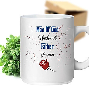 Christian Gift for Husband and Father - Prayers - Navy Multicolor Unisex Sweat - 11 Oz White Ceramic Coffee Mug