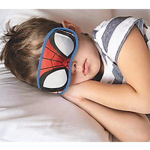 Jay Franco Marvel Spiderman 3 Piece Sleepover Set - Cozy & Warm Kids Slumber Bag with Pillow & Eye Mask (Official Marvel Product)