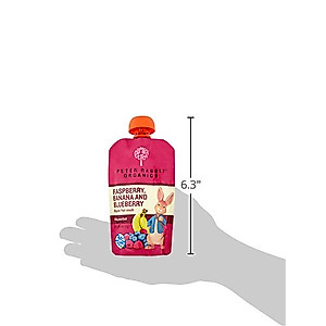 Peter Rabbit Organics, Organic Raspberry, Banana and Blueberry 100% Pure Fruit Snack, 4 oz. Squeeze Pouches (Pack of 10)