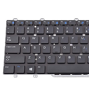 SUNMALL Replacement Keyboard Compatible with Dell Latitude 3340 3350 E3340 7350 E5450 E5470 E7450 E7470 13 7000 2-in-1 7350 Black US Layout Without Pointer No Backlight