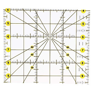 AUTOTOOLHOME Quilting Ruler Acrylic Quilters' Ruler for Easy Precision Cutting Fabric Paper, 6.5" x 12" for Quilting, Sewing & Crafts Template