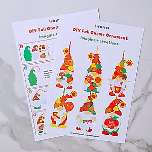 Winlyn 24 Sets Fall Craft Kits DIY Fall Gnome Ornaments Decorations Art Sets Fall Leaf Pumpkin Sunflower Foam Stickers Arts and Crafts for Kids Autumn Halloween Thanksgiving Activity Art Project