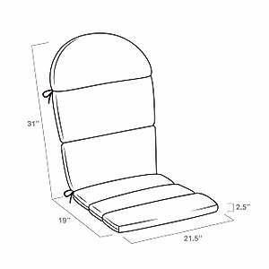 ARDEN Oceantex Adirondack Chair Cushion, 21.5 x 19, Rain-Proof, Fade Resistant, Cushions for Adirondack and Rocking Chairs 19 x 21.5, Seafoam Green