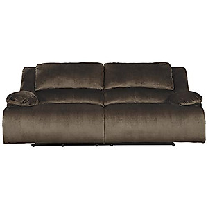Signature Design by Ashley Contemporary 2 Seat Reclining 1, Power Sofa, Dark Brown