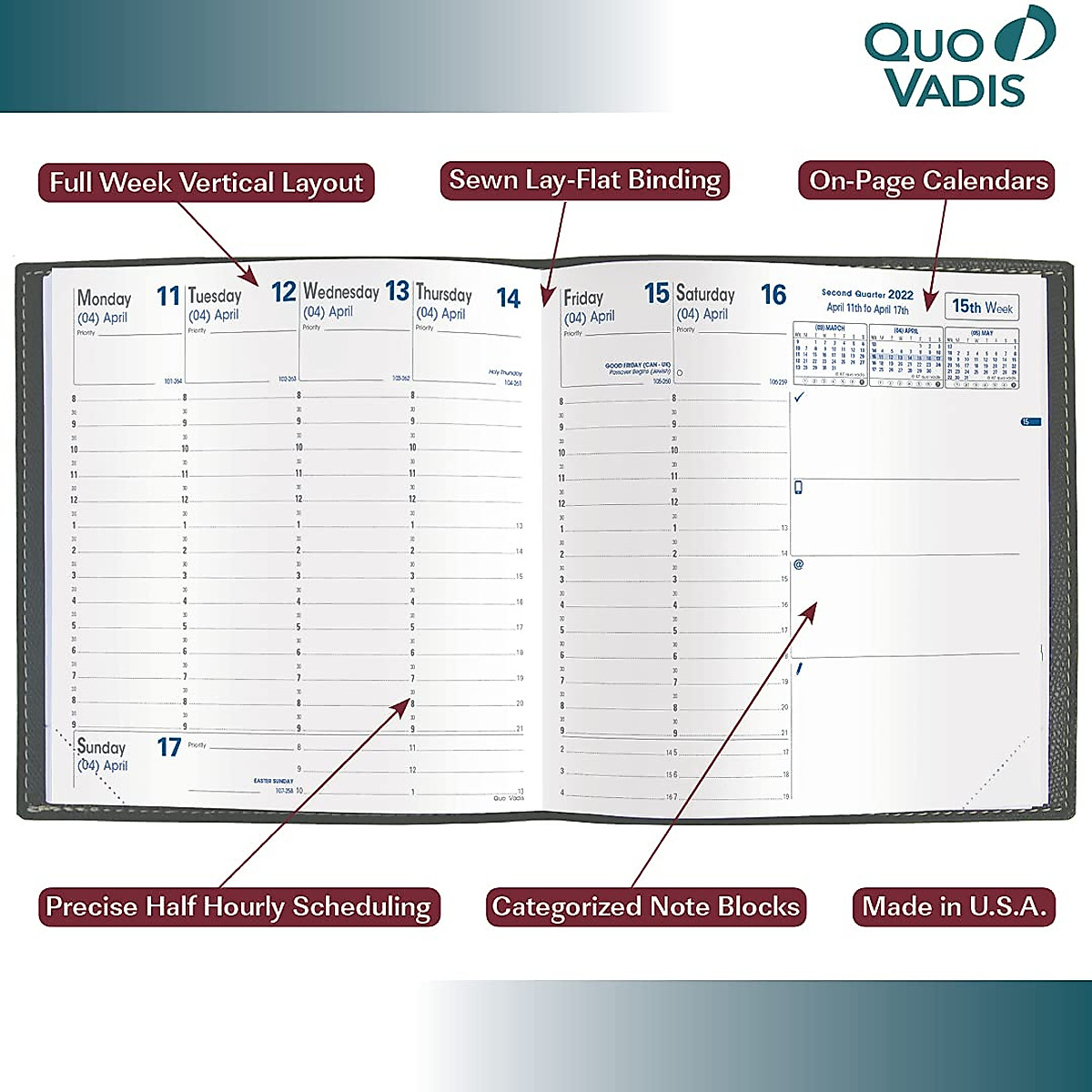 Quo Vadis 2023 Refill For Executive Planner - Time Management Appointment Organizer