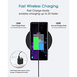 Natural Limestone 15W Wireless Charger, bhipo Fast Wireless Charging Pad, Compatible with iPhone 13/13Pro/13Pro Max/12/12 Pro/SE 2020/11, Samsung Galaxy S21 S20 Note 10, AirPods Pro(No AC Adapter)