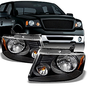 AKKON - For Ford F150 Lincoln Mark LT OE Replacement Black Headlights Driver/Passenger Head Lamps Pair New