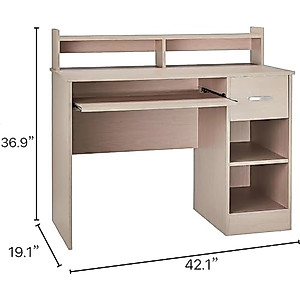 ROCKPOINT Axess Computer Keyboard Tray and Drawer Small Home Office Bedroom, Homework and School Studying Writing Desk for Student with Storage,Natural Maple