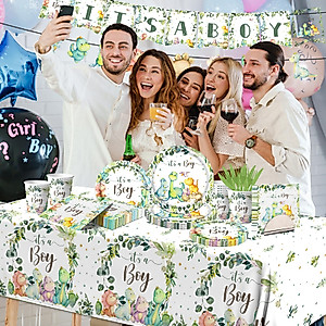 Dinosaur Birthday Party Decorations It's a Boy Baby Shower Party Supplies Disposable Dino Plates Napkins Banner Tablecloth Dinosaur Baby Boy Shower Decorations for 20 Guests