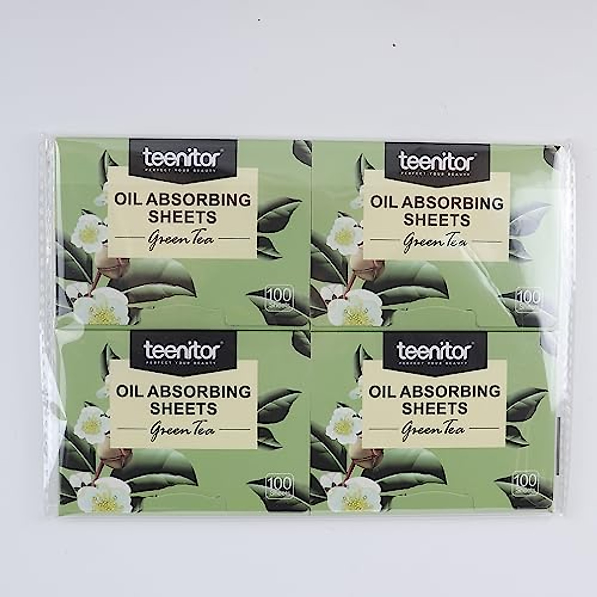 Teenitor 400 Counts Oil Blotting Sheets for Face, Green Tea Oil Absorbing Sheets Blotting Paper for Oily Skin, Oil Absorbent Pads Face Oil Wipes Oil Sheets for Women, Oil Control Film Large 10cmx7cm