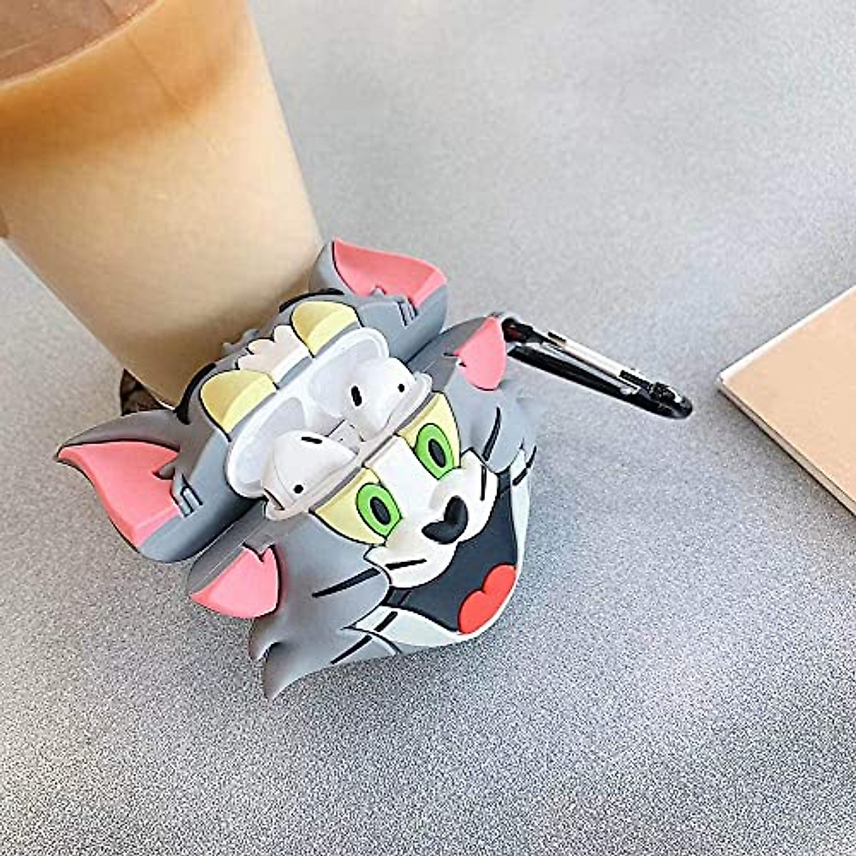 Airpods Case,New 3D Cute Cartoon Jerry Mouse Case for Apple Airpods 1&2, Airpods Accessories Shockproof Protective Premium Silicone Cover and Skin for Apple Airpods Charging Case (Jerry)